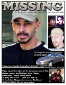 Eric Lee Franks - 2011 Missing Person - Saginaw - Michigan Cold Cases