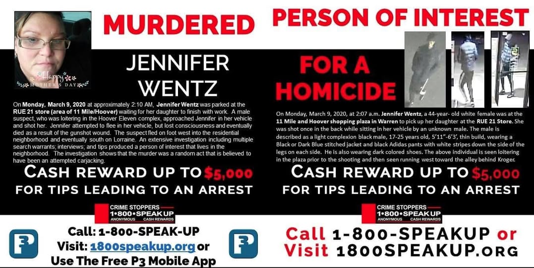 Jennifer Wentz - 2020 Homicide - Warren - Michigan Cold Cases